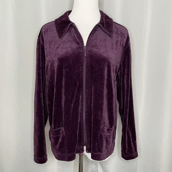 Bechamel | Jackets & Coats | Bechamel Purple Velour Jacket | Poshmark
